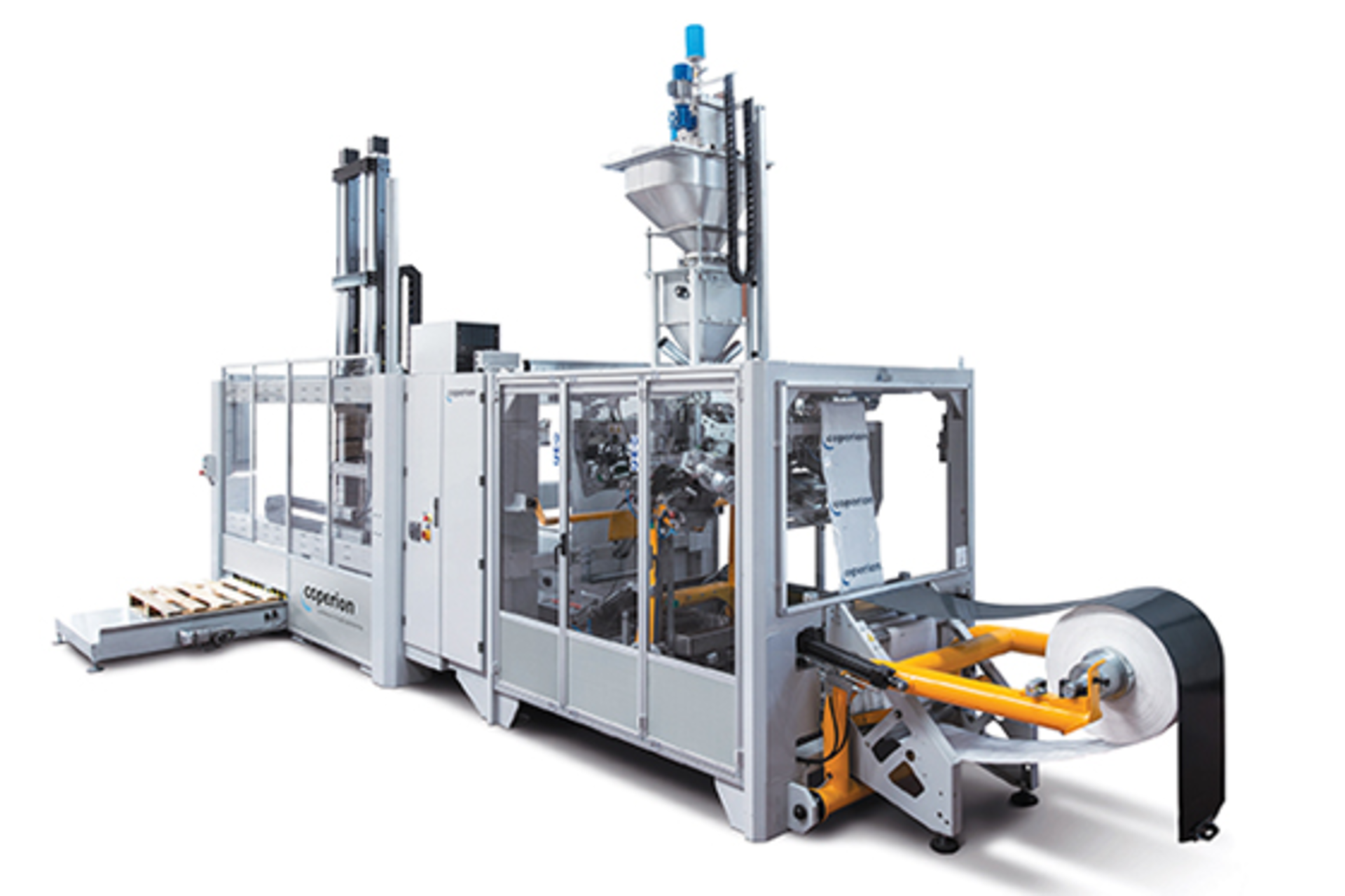 Modular bagging/palletizing machine saves on space | Plastics Machinery ...