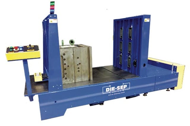Die-Sep's latest mold separator has tipping capability | Plastics ...