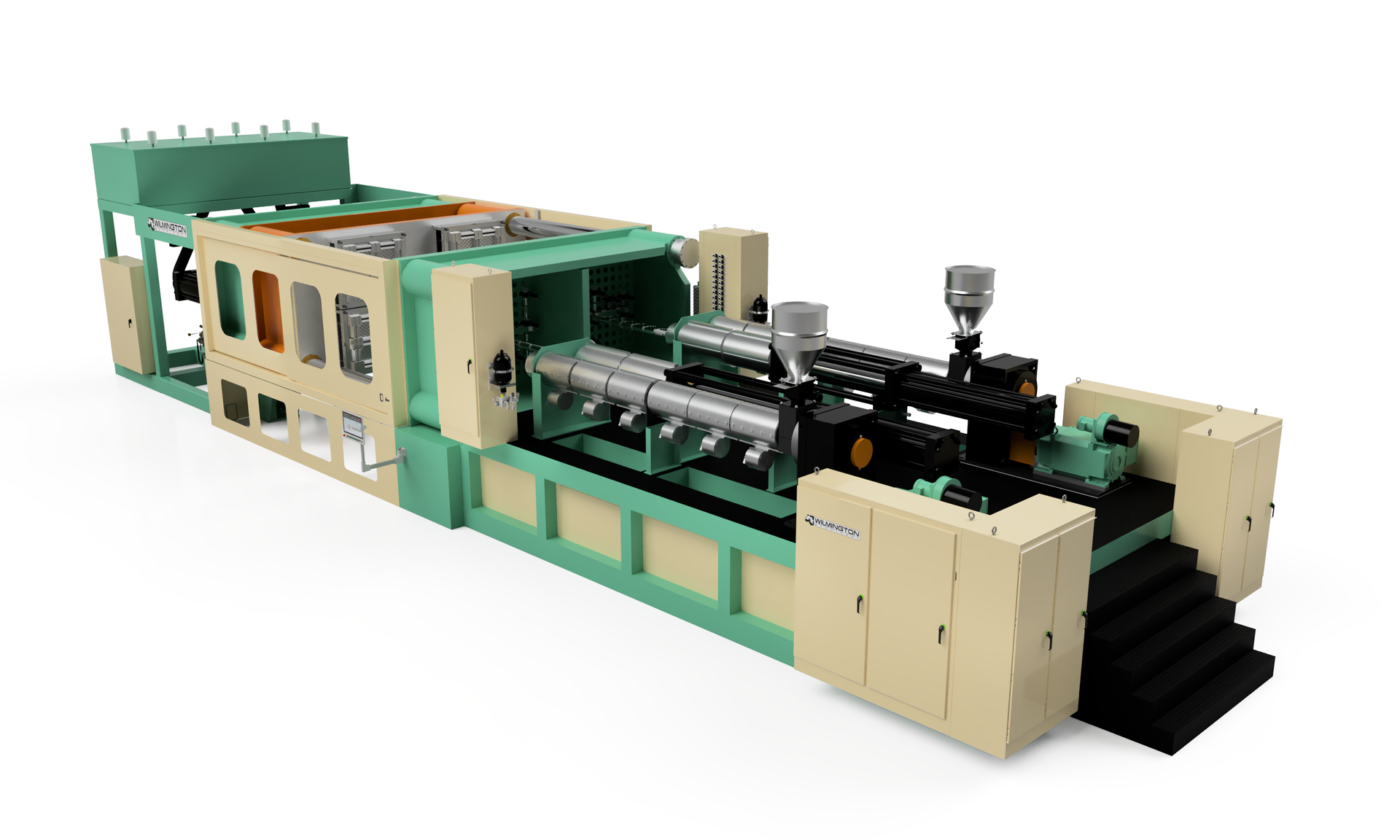 Elevated presses make room for large molds | Plastics Machinery ...