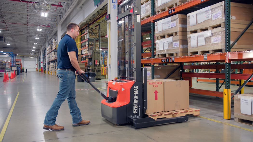 Toyota electric walkie stacker rated for light-duty use | Plastics ...